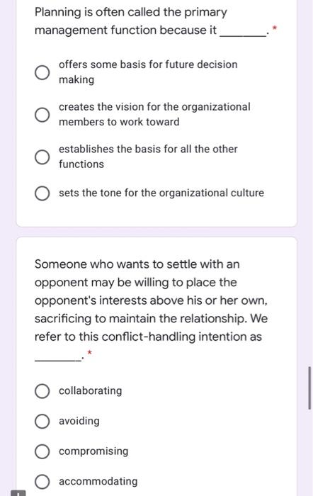 Solved Planning is often called the primary management | Chegg.com