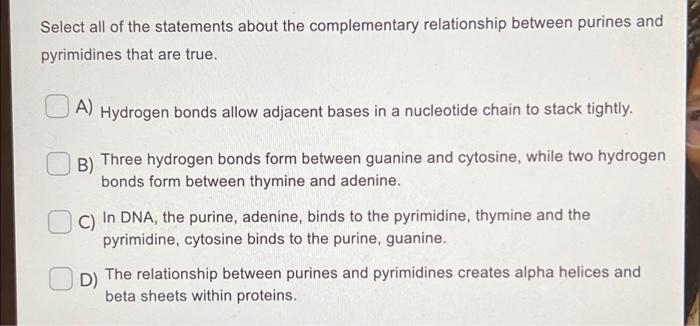 Solved Select all of the statements about the complementary | Chegg.com