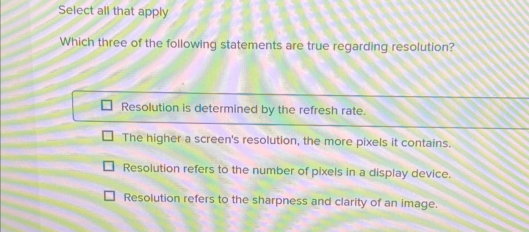 Solved Select all that applyWhich three of the following | Chegg.com