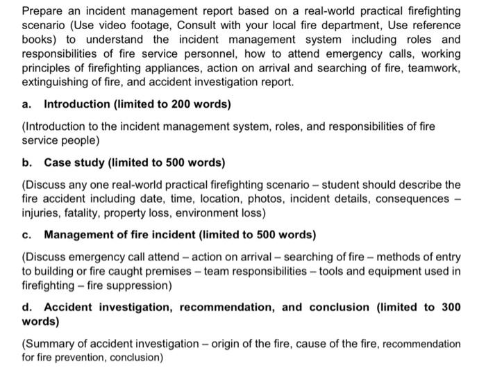 Solved Prepare an incident management report based on a | Chegg.com