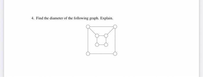 Solved 4. Find the diameter of the following graph. Explain. | Chegg.com