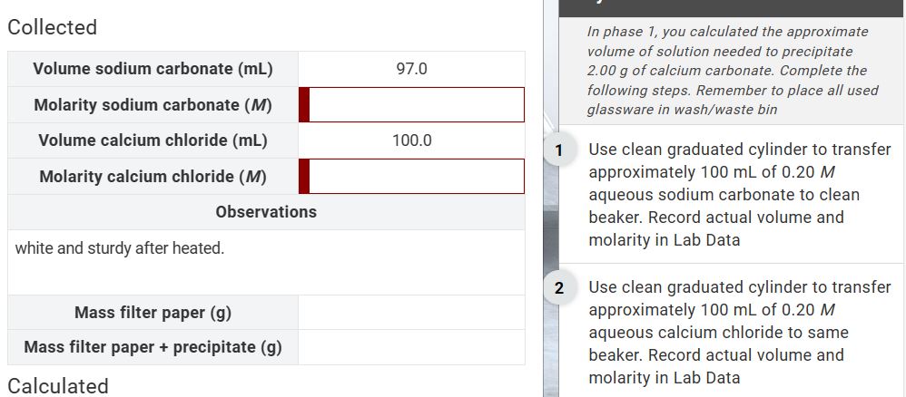 Solved Use clean graduated cylinder to transfer | Chegg.com