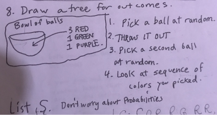 Solved 12. THROW IT OUT 8. Draw a tree for out comes. 1. | Chegg.com