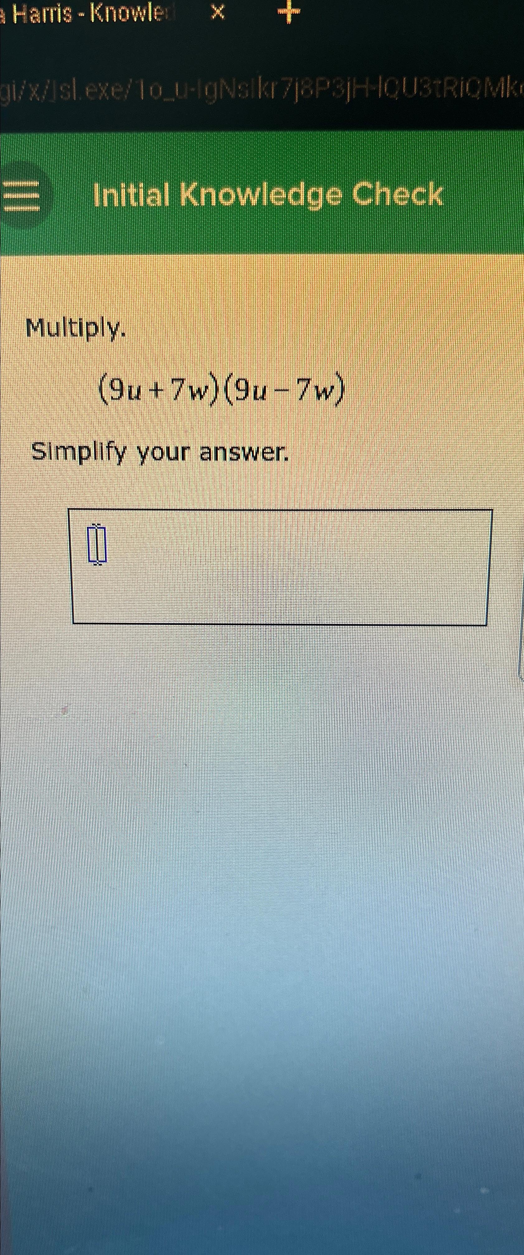 Solved Harris - KnowleInitial Knowledge | Chegg.com Solved Harris - KnowleInitial Knowledge | Chegg.com