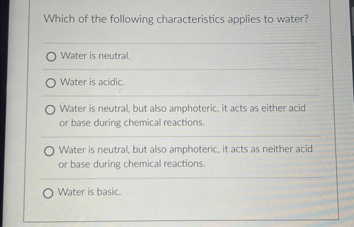 Which of the following characteristics applies to | Chegg.com