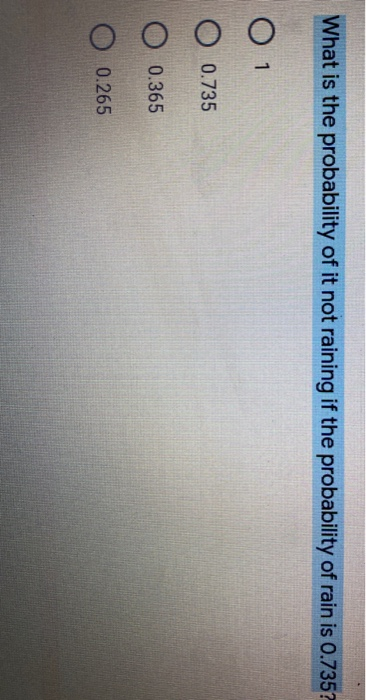 Solved What is the probability of it raining if the | Chegg.com