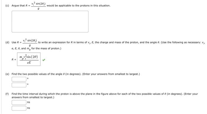 Solved Protons are projected with an initial speed v1=9.69 | Chegg.com