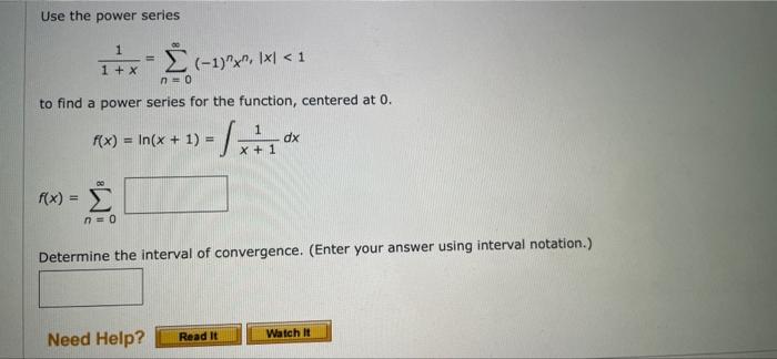 Solved Use The Power Series 1 § 1 X 1