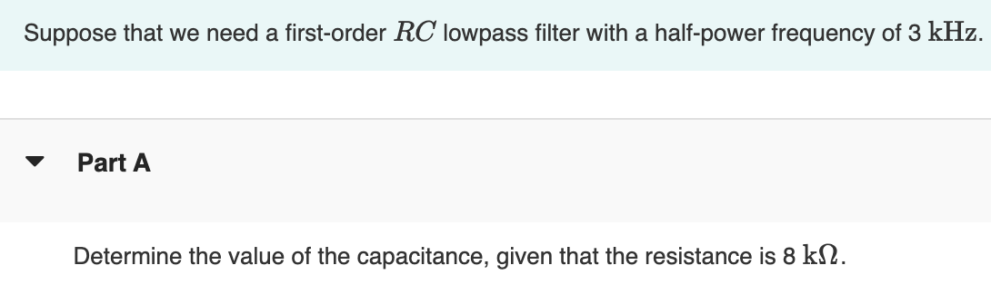 Solved Suppose that we need a first-order \( ﻿R C \) | Chegg.com