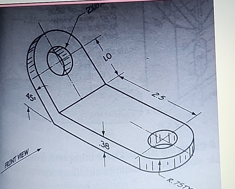 Solved front view, partial top view and partial right side | Chegg.com