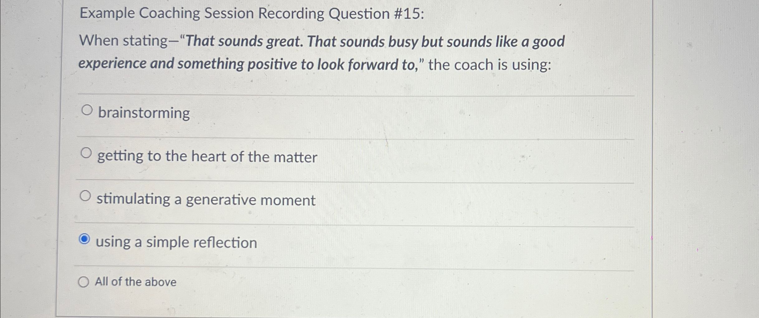 Solved Example Coaching Session Recording Question #15:When | Chegg.com