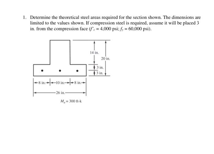 1. Determine the theoretical steel areas required for | Chegg.com