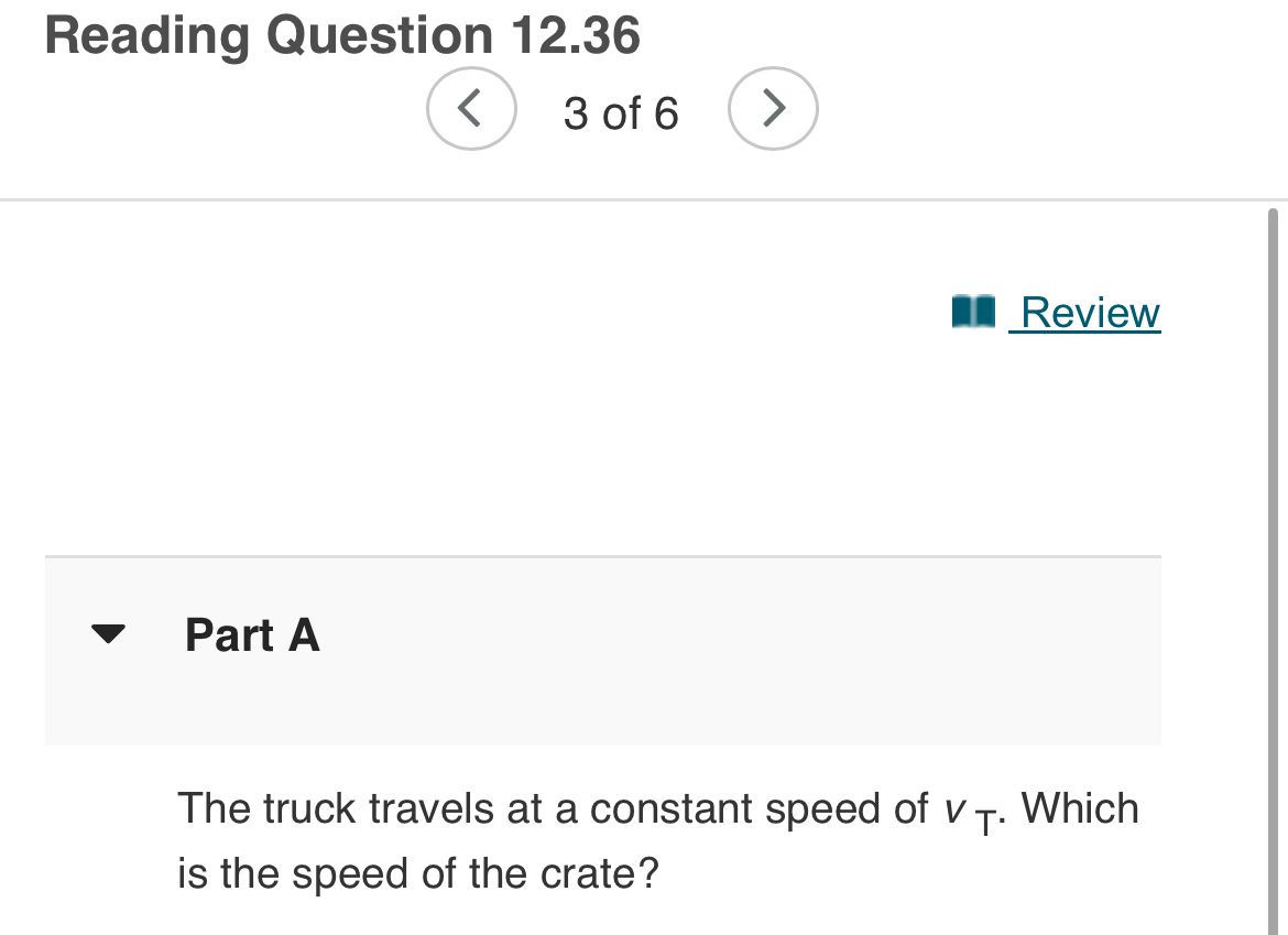 Solved Reading Question 12.363 ﻿of 6ReviewPart AThe truck | Chegg.com