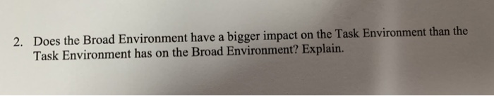 Solved 2. Does the Broad Environment have a bigger impact on | Chegg.com