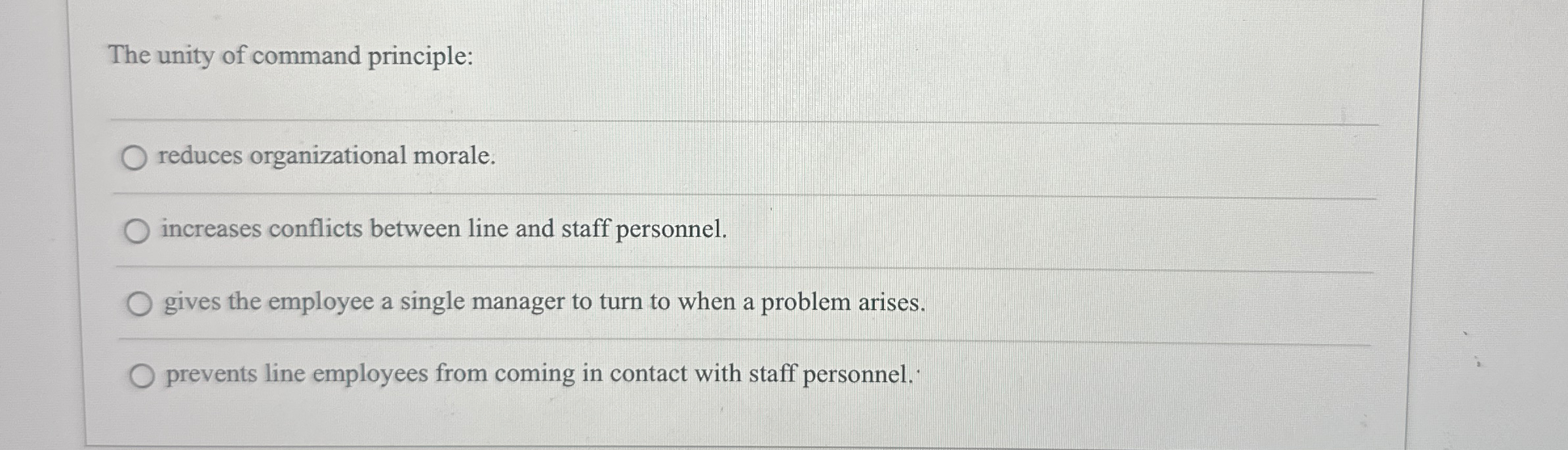 Solved The unity of command principle:q,reduces | Chegg.com