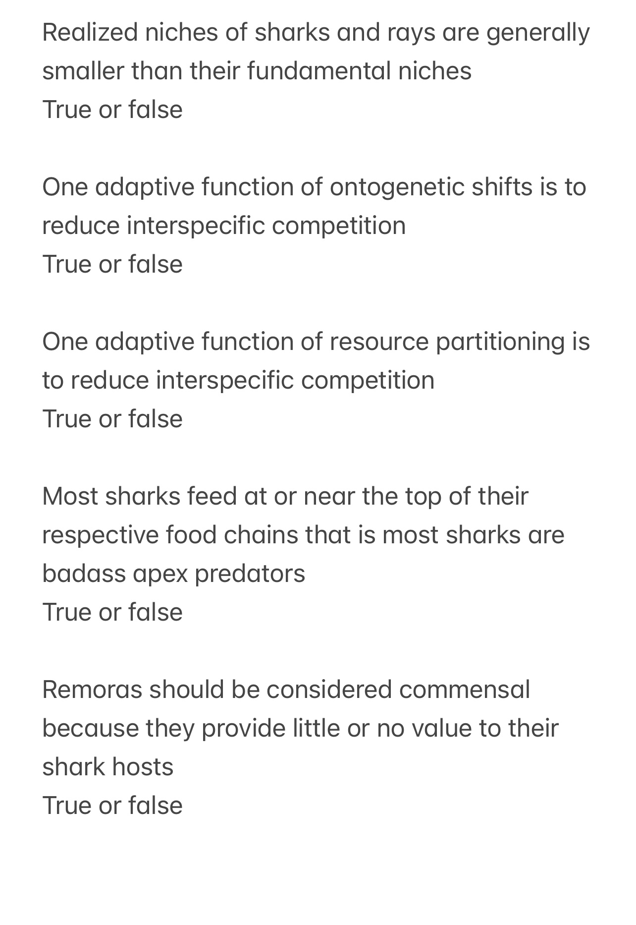 Solved Realized niches of sharks and rays are generally | Chegg.com