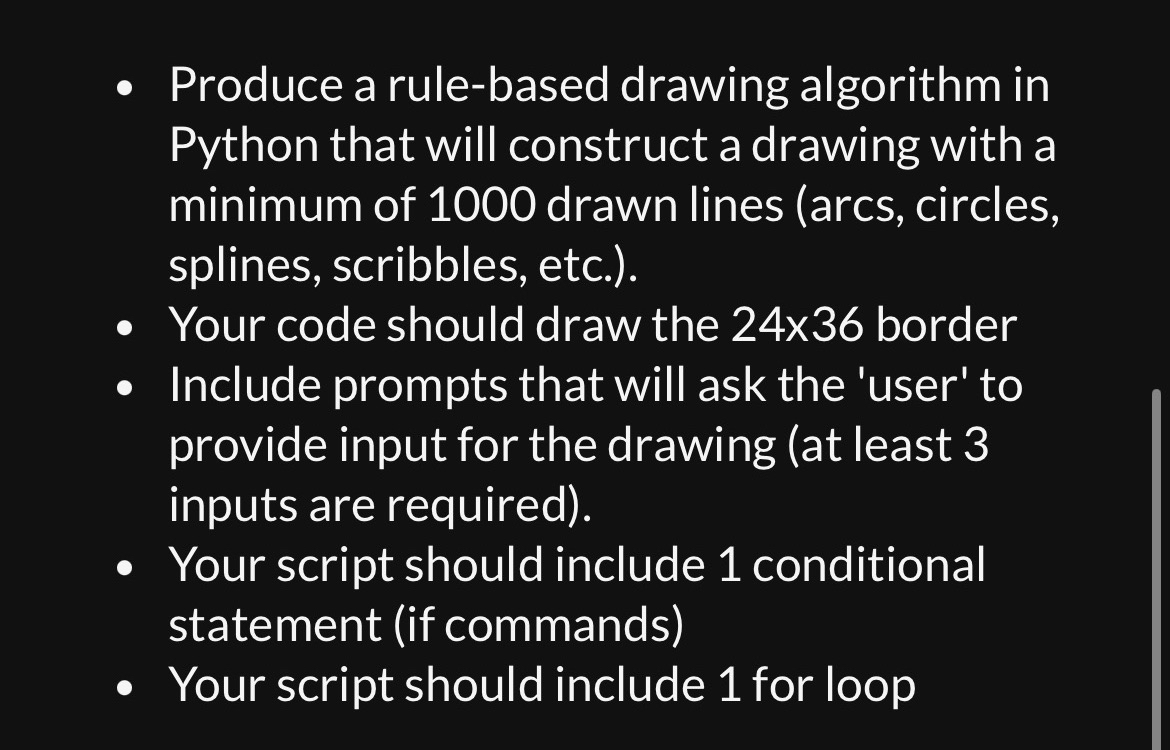 Solved Produce a rule-based drawing algorithm in Python that | Chegg.com