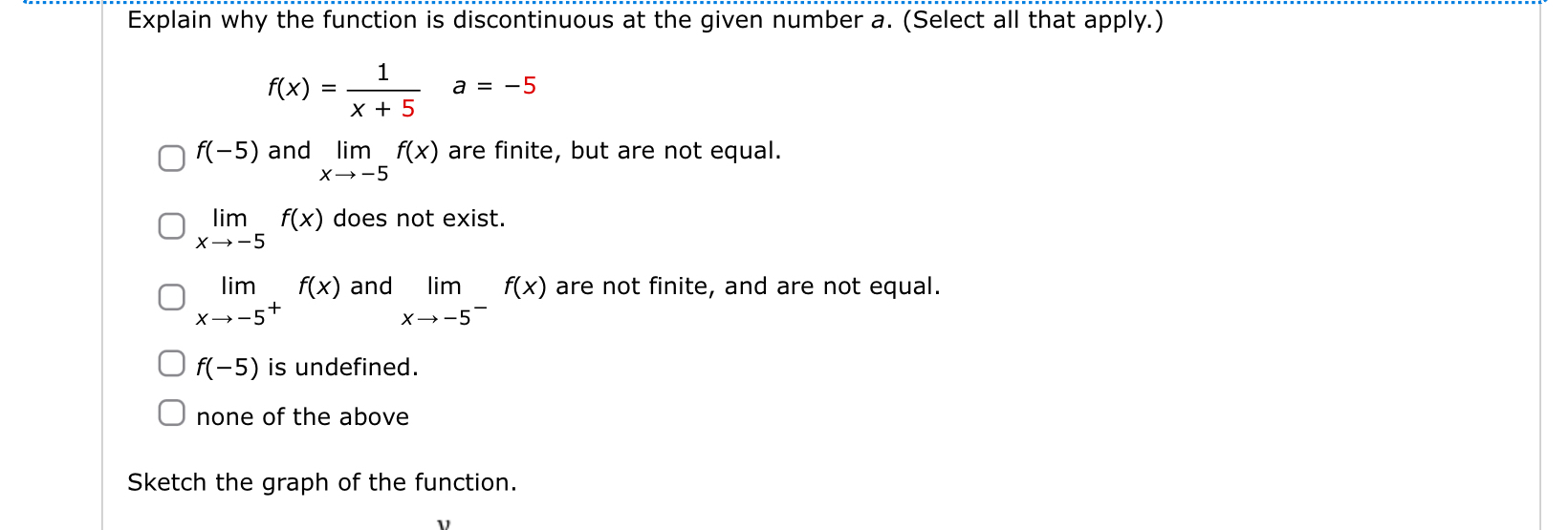 Solved Explain why the function is discontinuous at the | Chegg.com