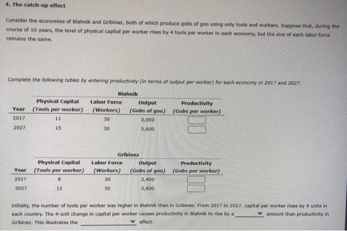 Solved 4. The catch-up effect Consider the economies of | Chegg.com