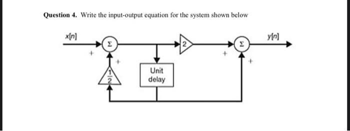 Solved Question 4. Write the input-output equation for the | Chegg.com