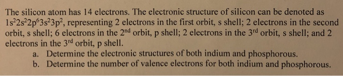 Solved The silicon atom has 14 electrons. The electronic | Chegg.com