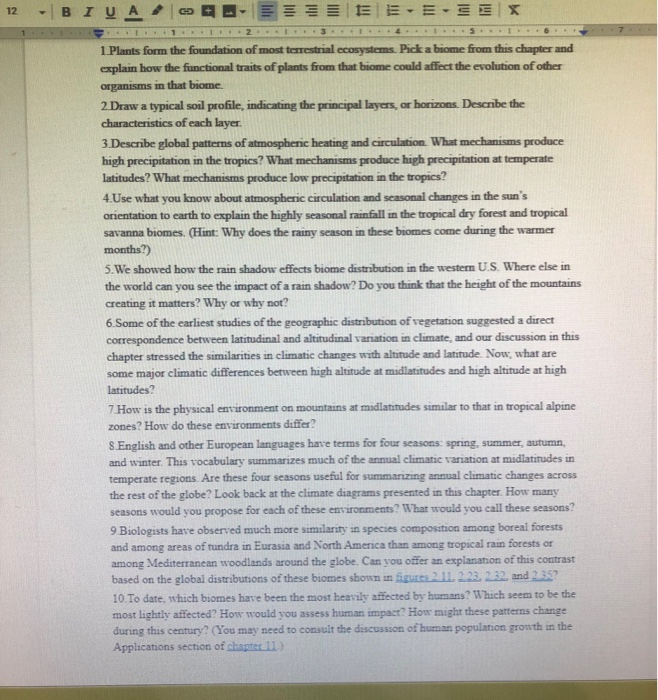 2-BIVAOLA- EEEEEX 1 Plants form the foundation of | Chegg.com