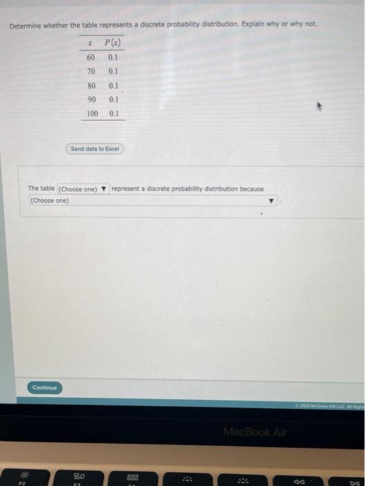 Solved Determine whether the table represents a discrete | Chegg.com