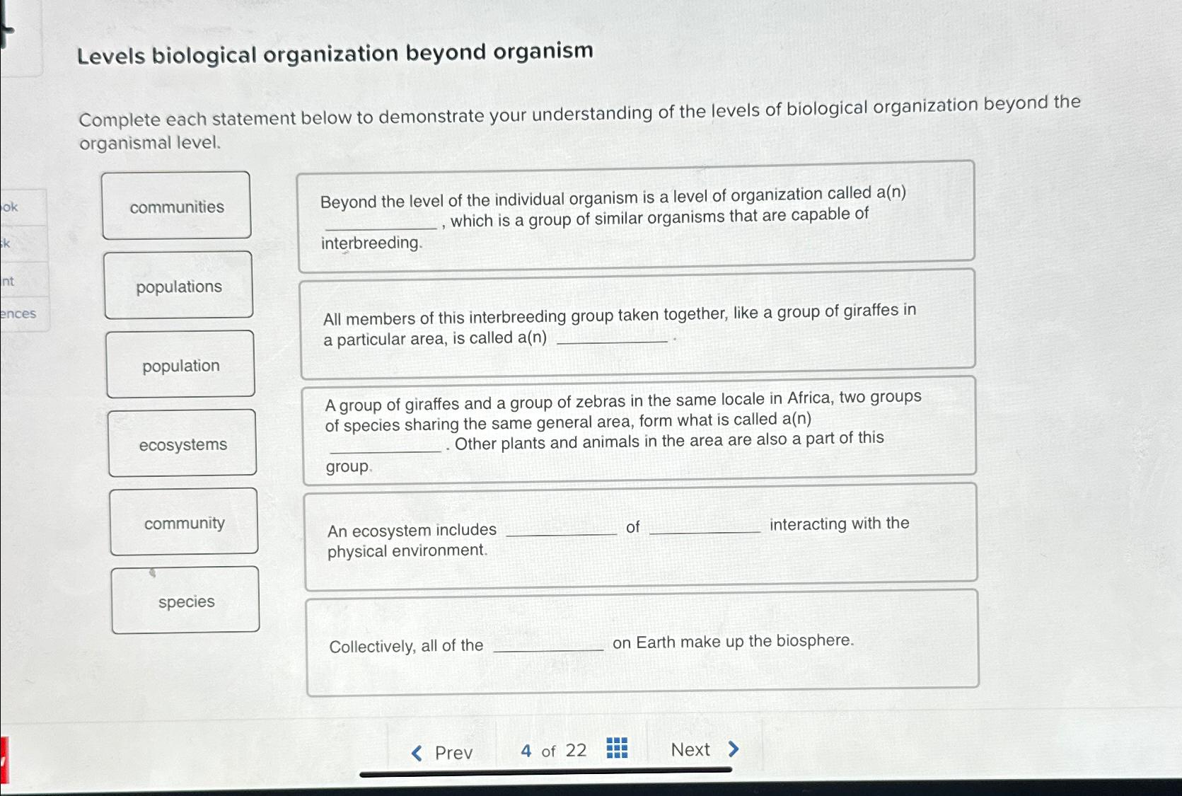 Solved Levels biological organization beyond | Chegg.com