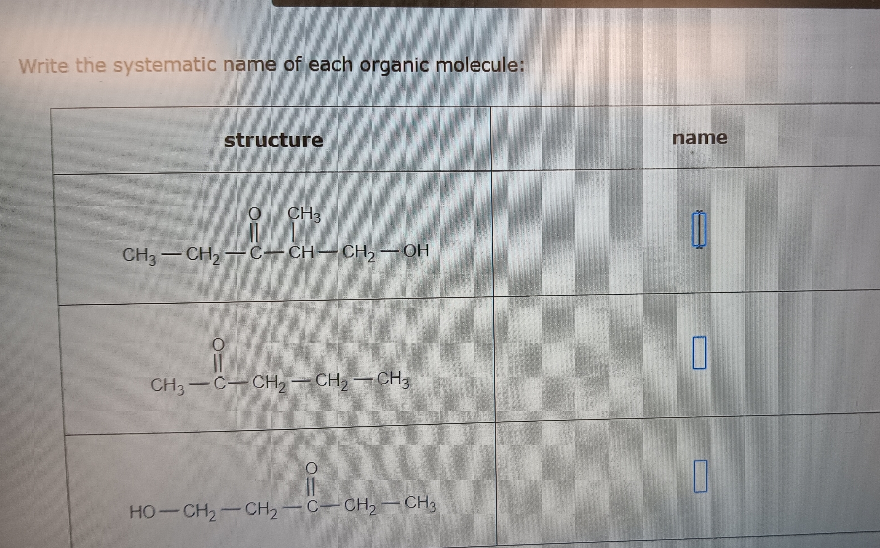 Solved Write the systematic name of each organic | Chegg.com