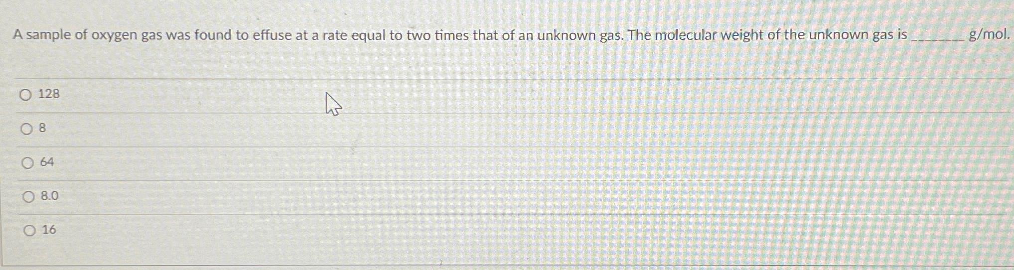 Solved A sample of oxygen gas was found to effuse at a rate | Chegg.com