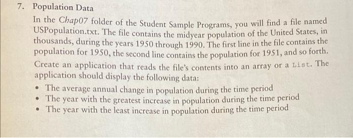 Solved Please create in visual studios 2019 using c#. | Chegg.com