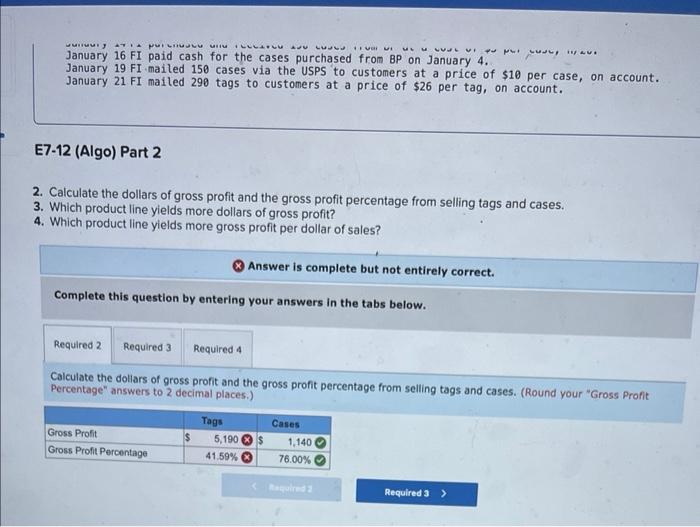 Solved Required information E7-12 (Algo) Using FIFO for | Chegg.com