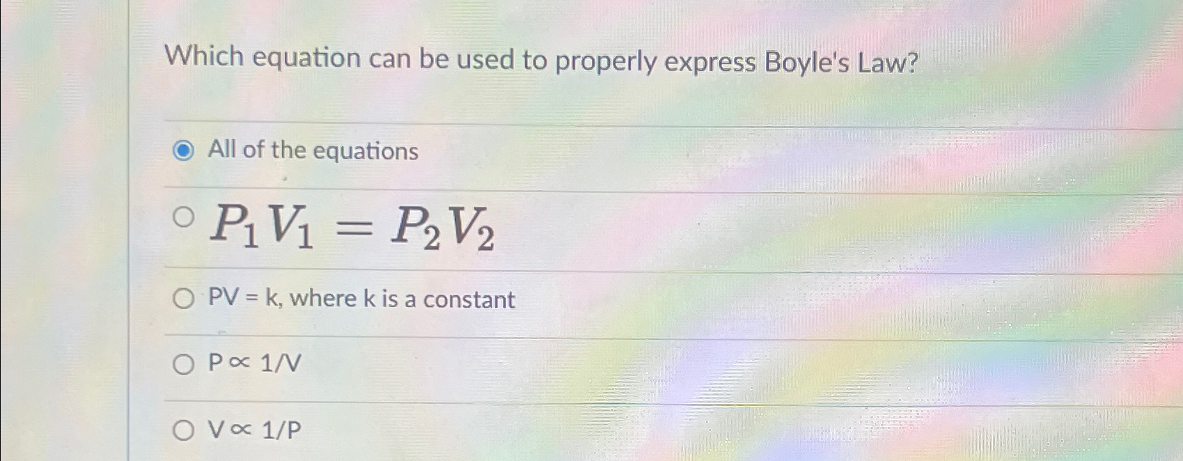 Solved Which equation can be used to properly express | Chegg.com