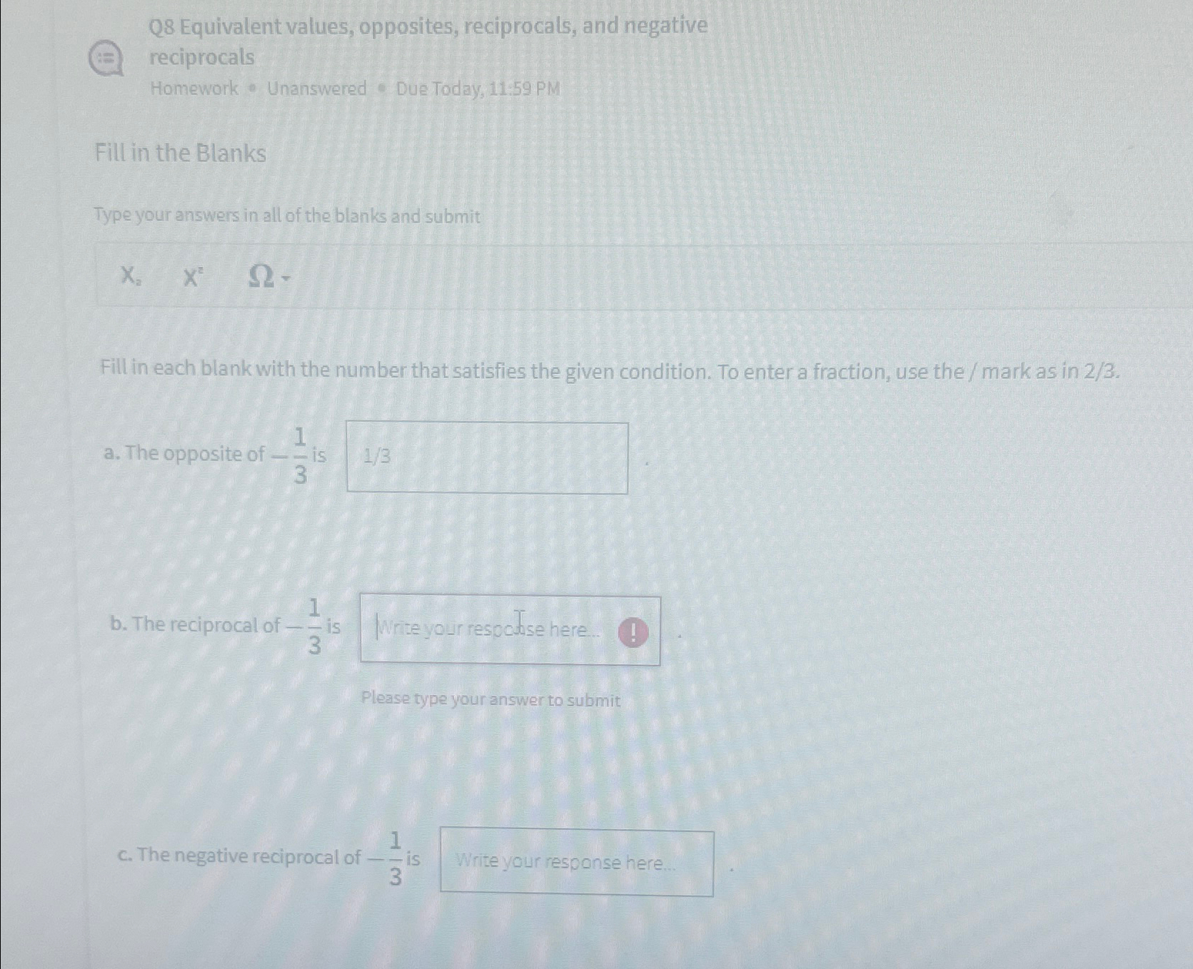 Solved Q8 Equivalent values, opposites, reciprocals, and | Chegg.com