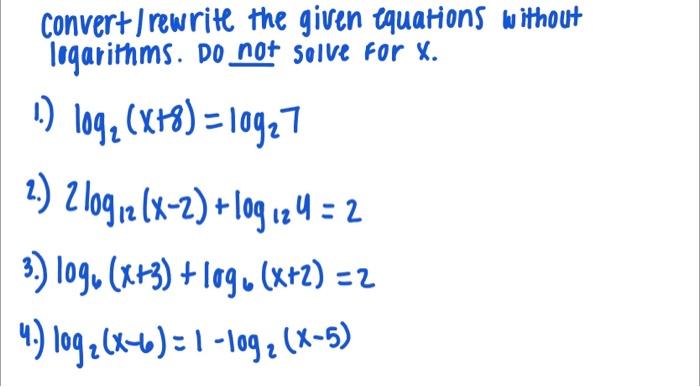 Solved Convert I rewrite the given equations without | Chegg.com