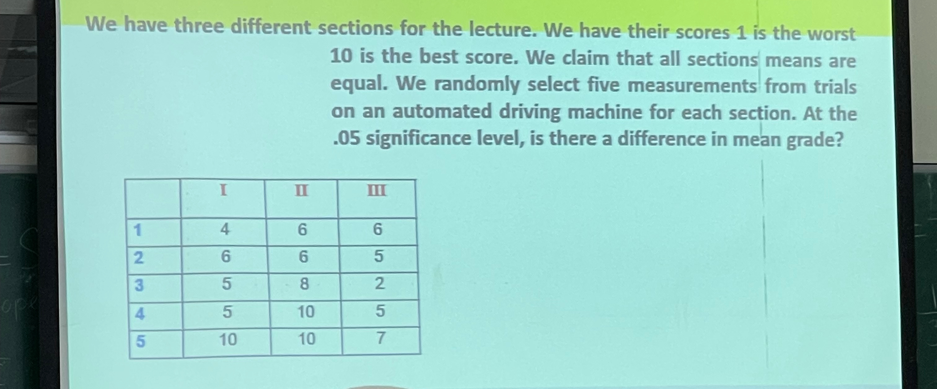 Solved We have three different sections for the lecture. We | Chegg.com