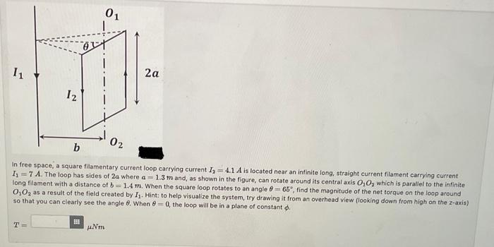 Solved In free space, a square filamentary current loop | Chegg.com