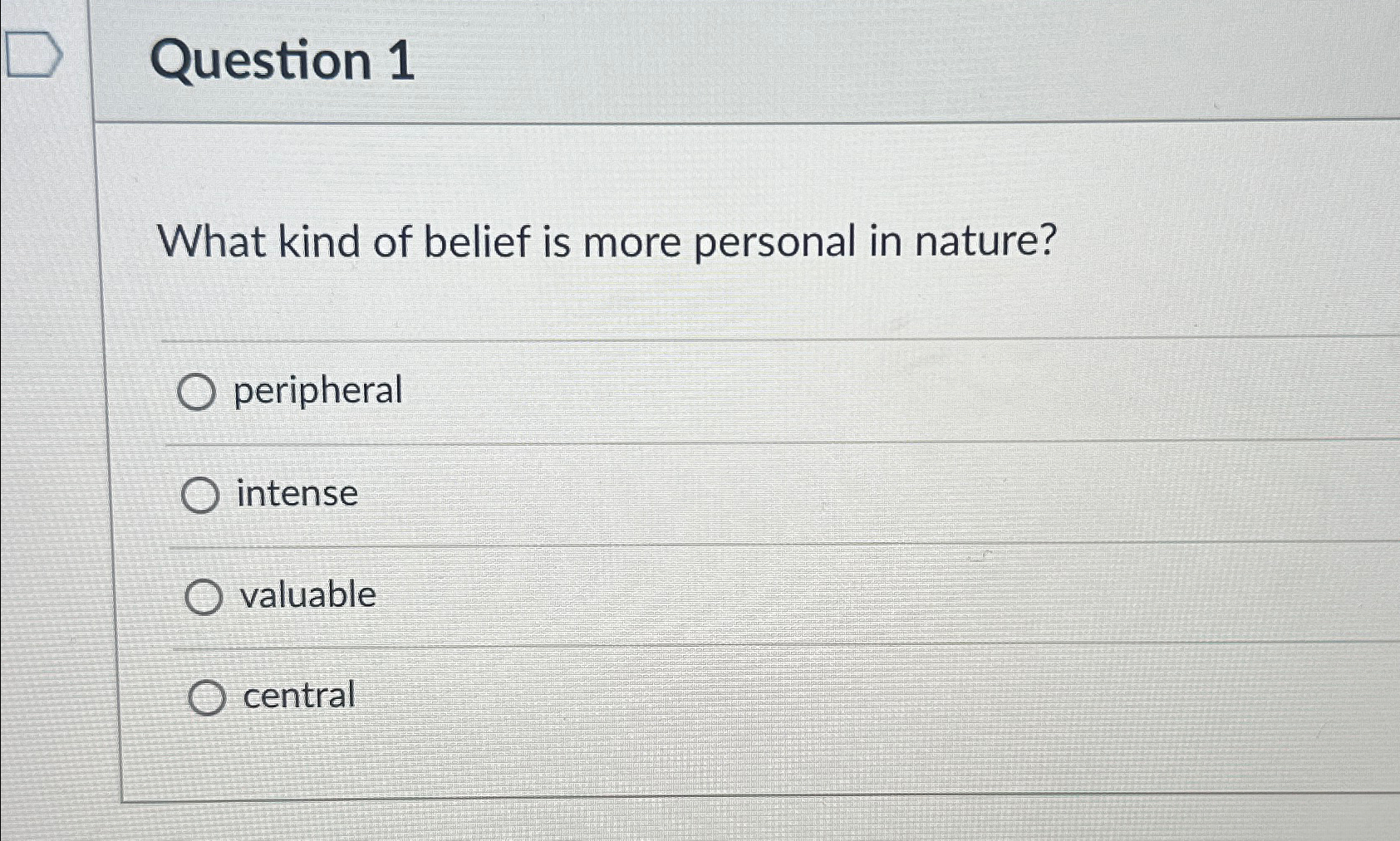 Solved Question 1What kind of belief is more personal in | Chegg.com
