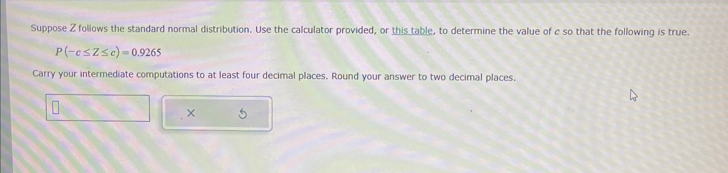 Solved Suppose Z ﻿follows the standard normal distribution. | Chegg.com