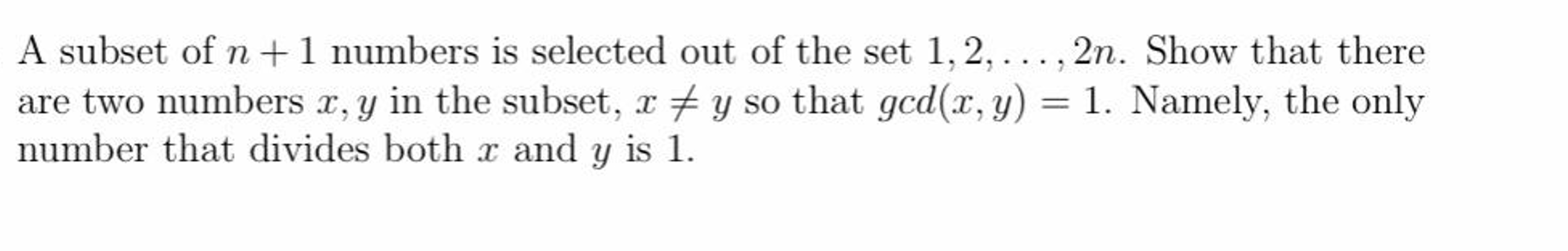 Solved A subset of n+1 ﻿numbers is selected out of the set | Chegg.com
