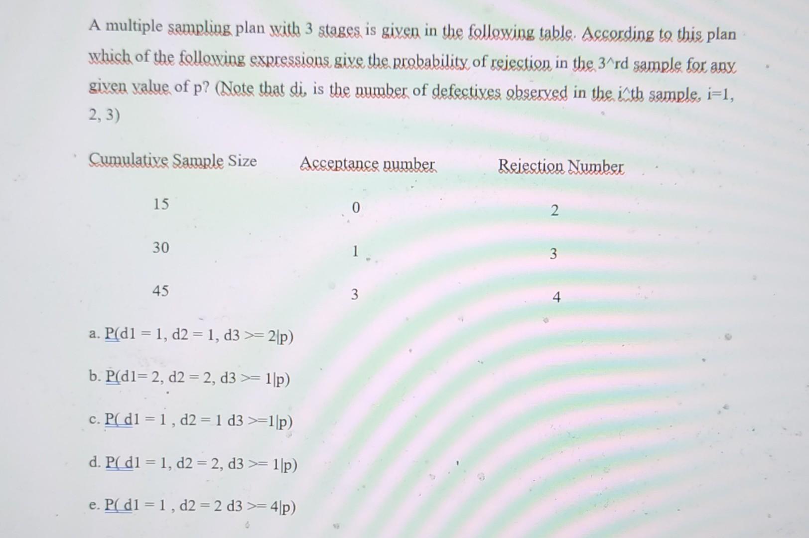 Solved according to the multiple sampling plan given in the | Chegg.com