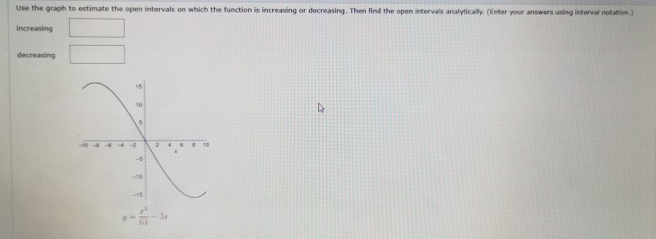 Solved Use the graph to estimate the open intervals on which | Chegg.com
