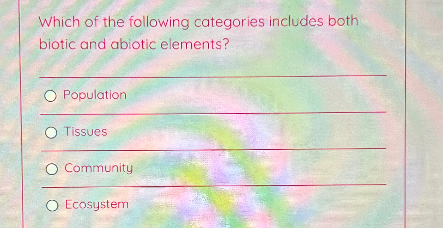 Solved Which of the following categories includes both | Chegg.com