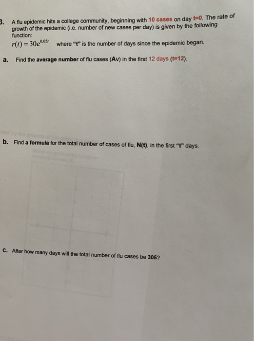 Solved 3. Aflu epidemic hits a college community, beginning | Chegg.com