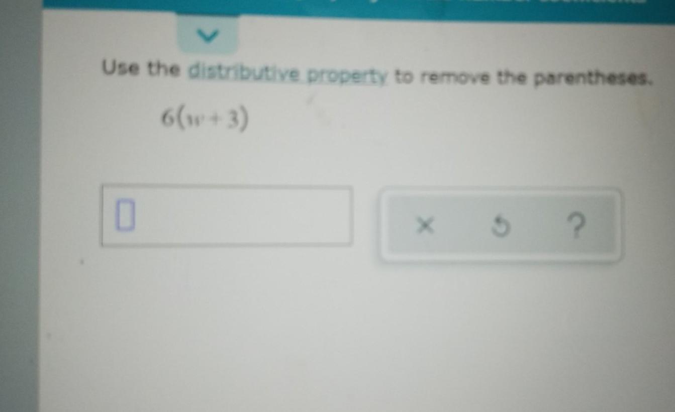 Solved Use the distributive property to remove the | Chegg.com