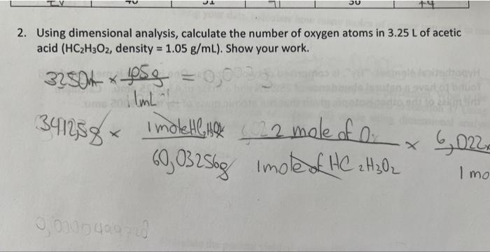 Solved Using dimensional analysis, calculate the number of | Chegg.com