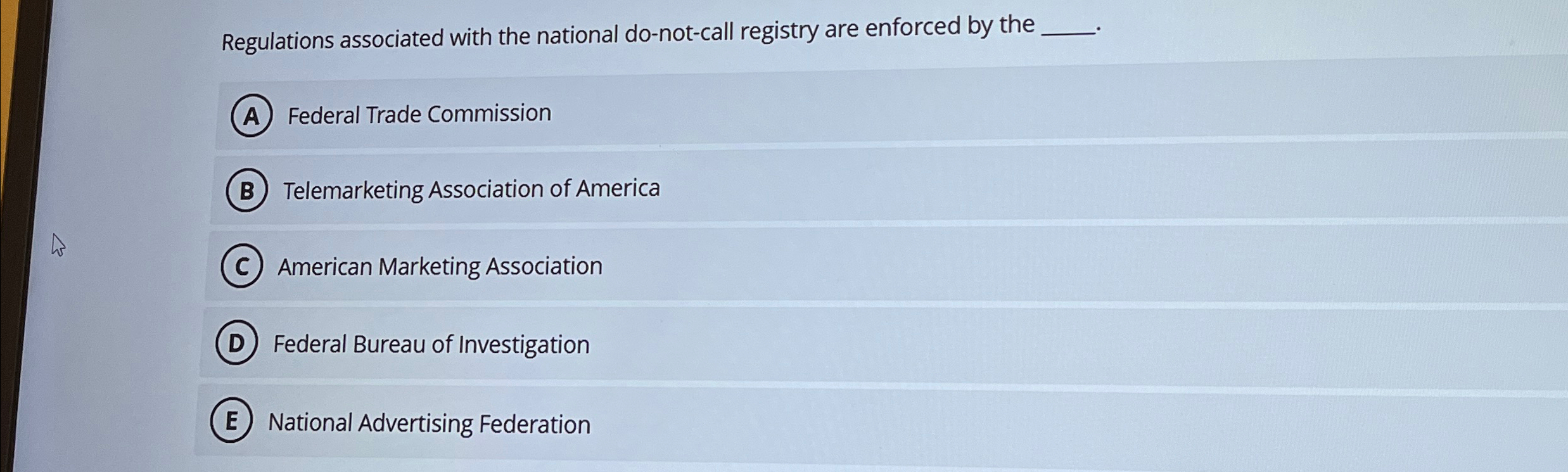 Solved Regulations associated with the national do-not-call | Chegg.com