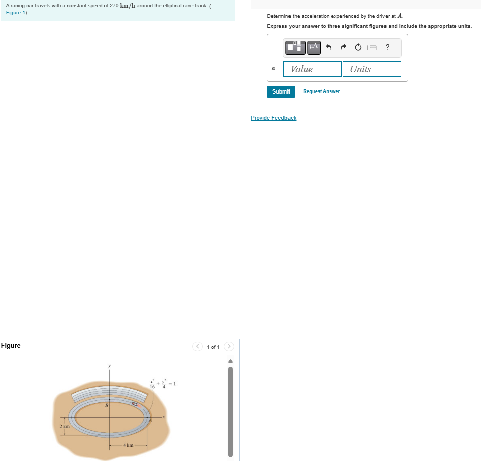 Solved A racing car travels with a constant speed of 270kmh | Chegg.com