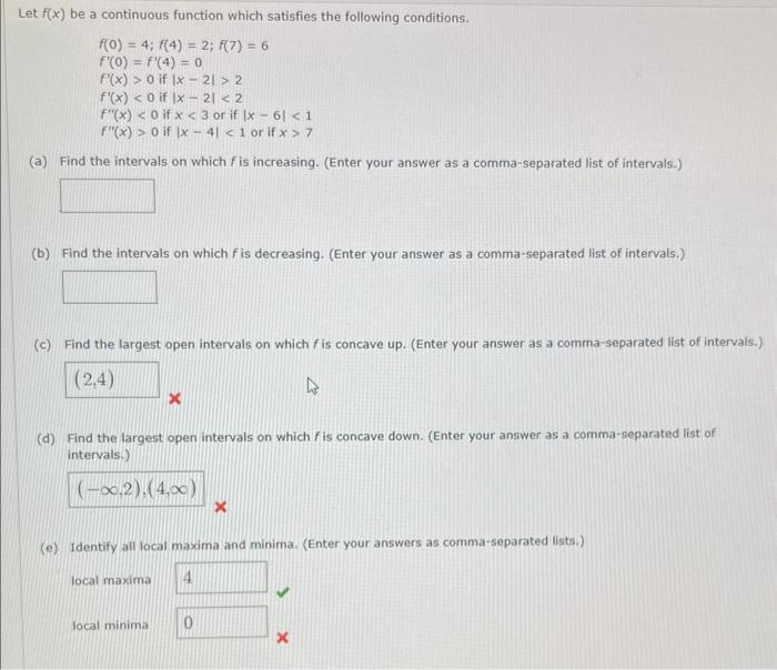 Solved et f(x) be a continuous function which satisfies the | Chegg.com