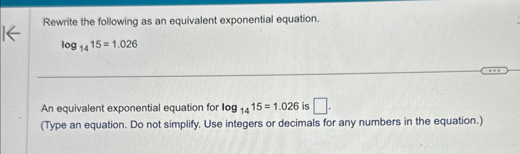 Solved Rewrite the following as an equivalent exponential | Chegg.com